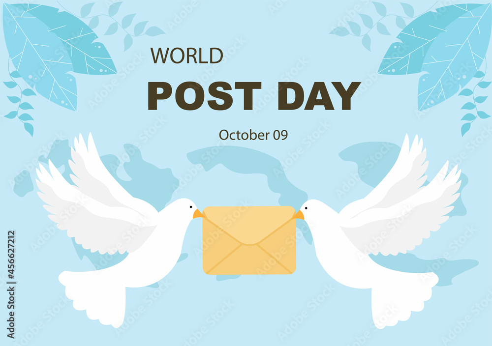 World Post Day Background Which is Celebrated on October 9 with Mail ...