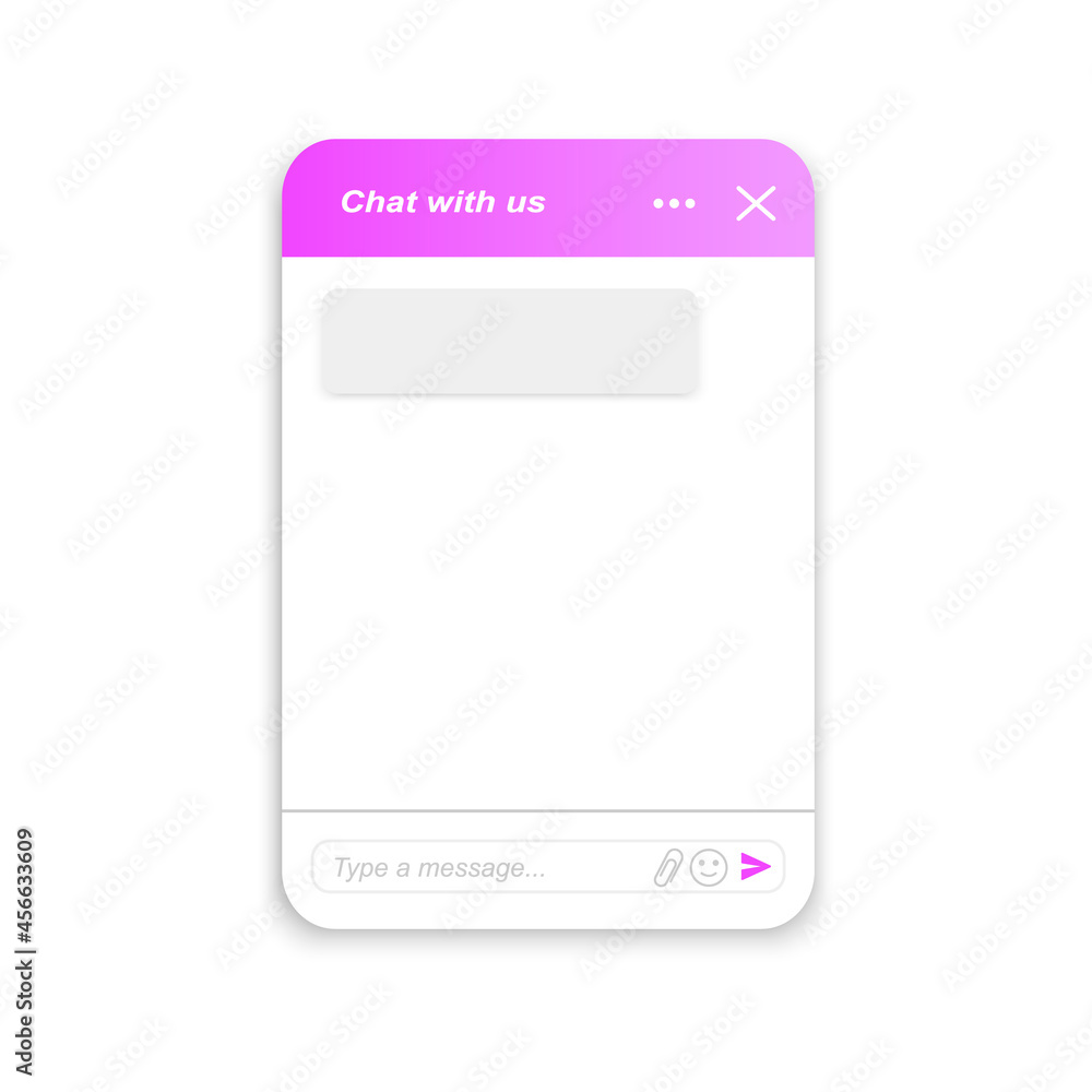 Chatbot window example. Virtual assistant bot form. Life chat customer ...