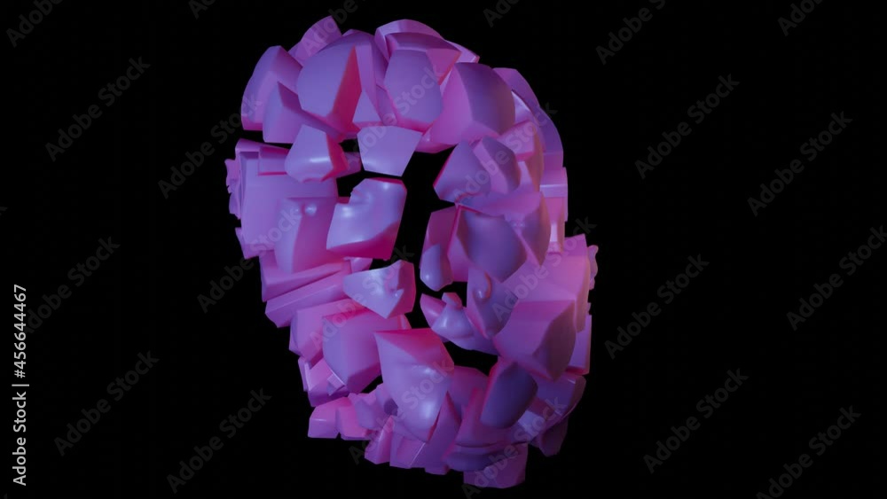 Video „Exploding human head. 3d Human head, face explodes into many ...