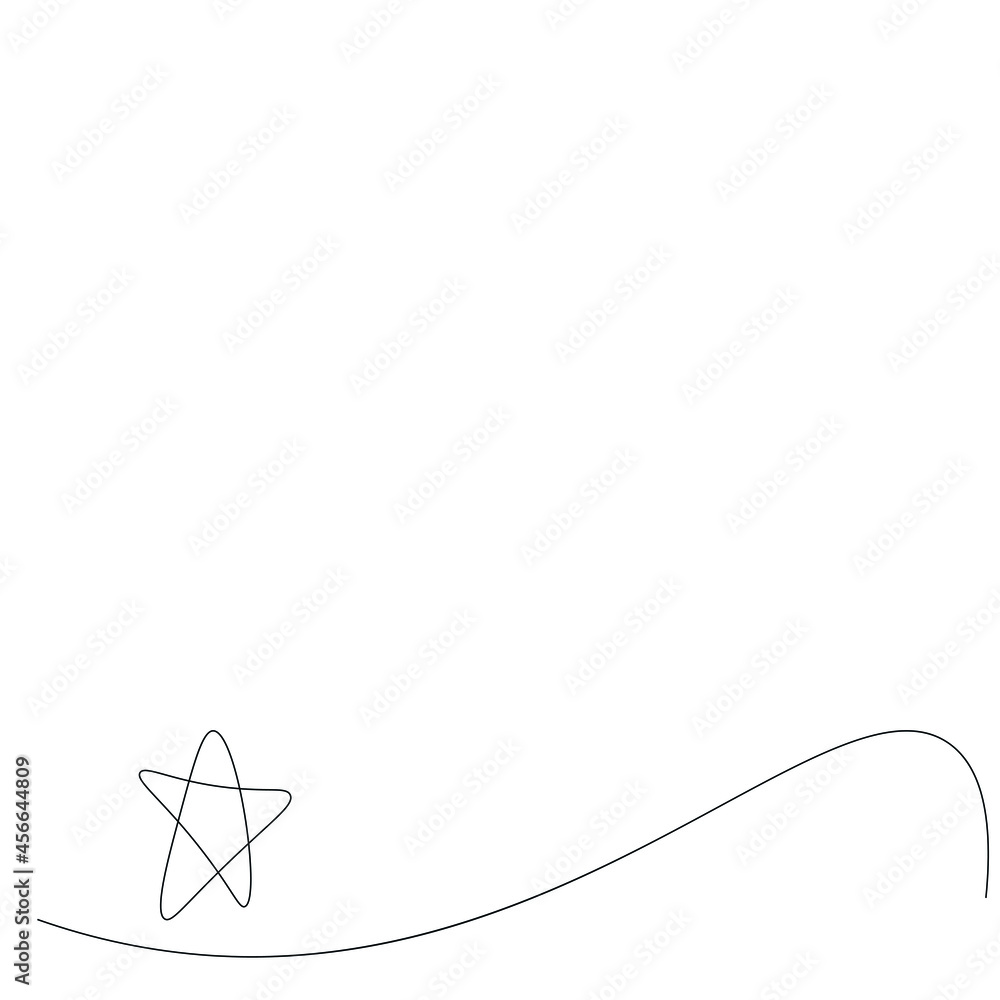 Star line drawing on white background, vector illustration Stock Vector ...