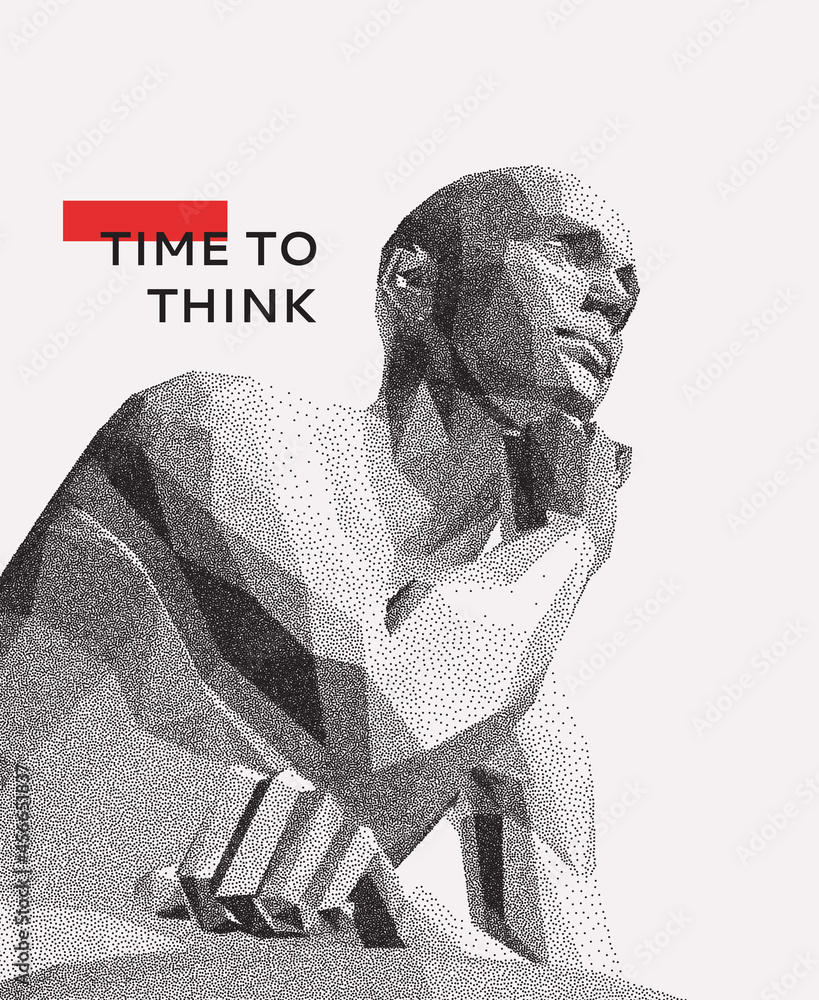 Time to think. A man with his hand on his chin as though he was ...