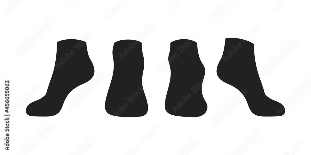 Black socks template mockup flat style design vector illustration set ...