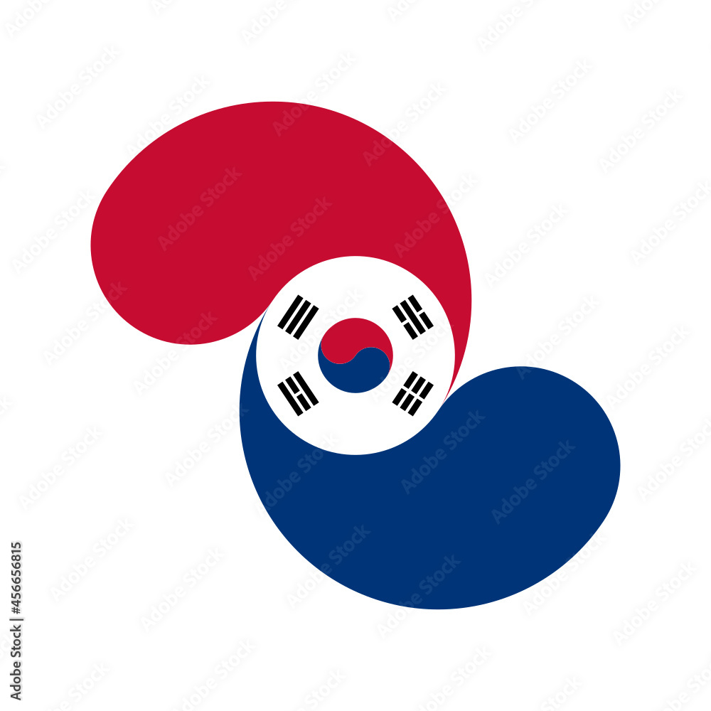 south korea flag logo. tattoo, sticker, print, stamp, seal and etc ...