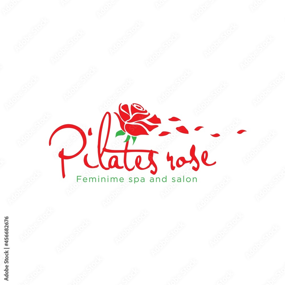 pilate rose logo designs for healthy body and treatment Stock Vector ...