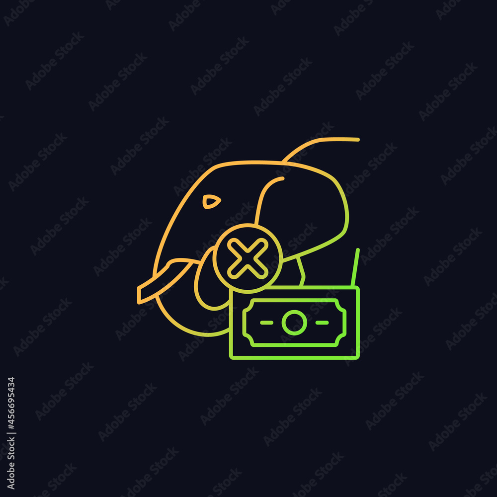 Vetor de Illegal wildlife trade gradient vector icon for dark theme ...