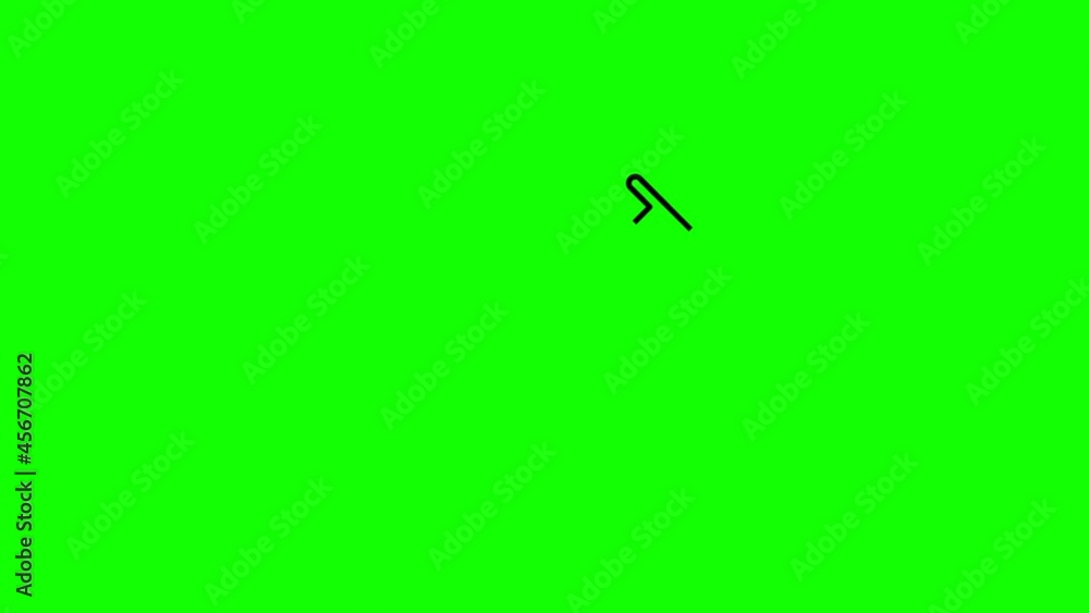 Timer icon animation on the green screen background. 4K video. Chroma ...