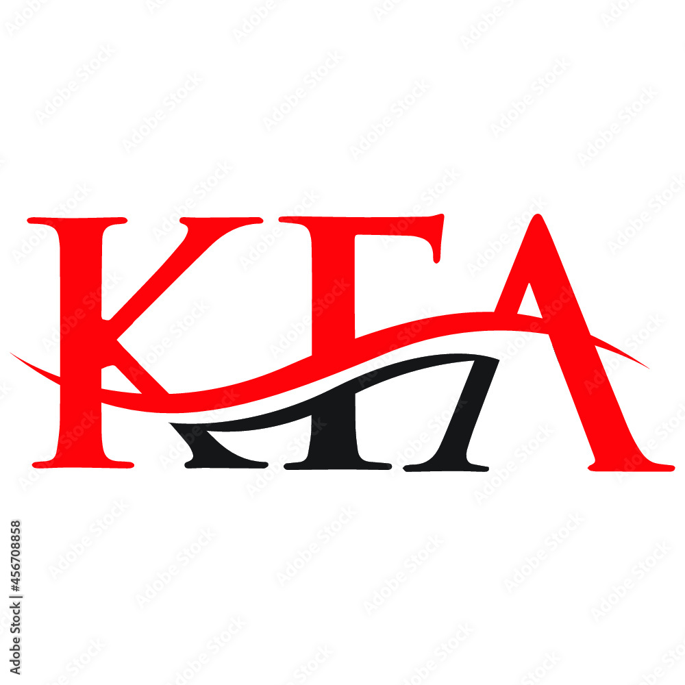 Water Wave KFA Logo Vector. Swoosh Letter KFA Logo Design for business ...