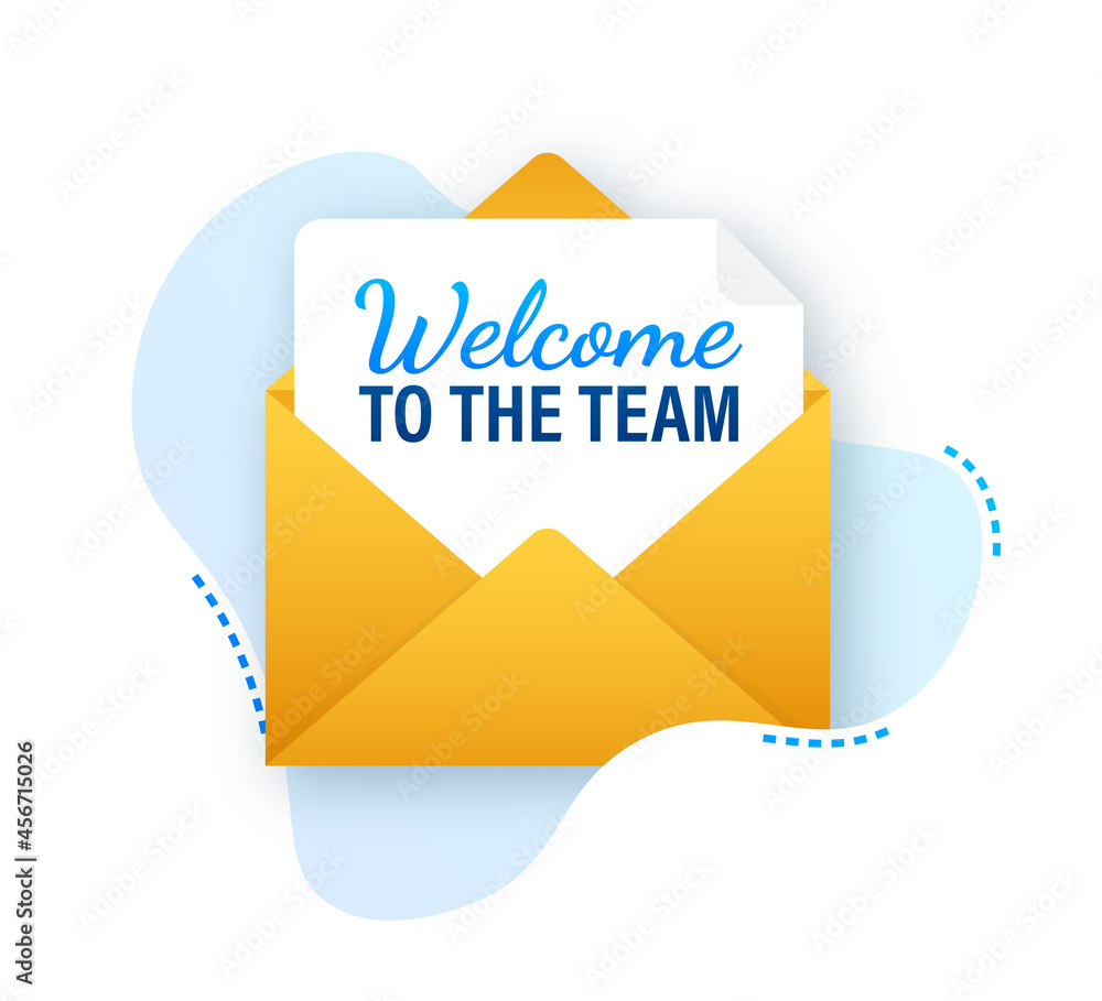 Icon with welcome team for banner design. Business communication vector ...