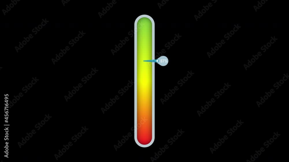 Measure the level with a green red gradient and a percentage arrow on ...