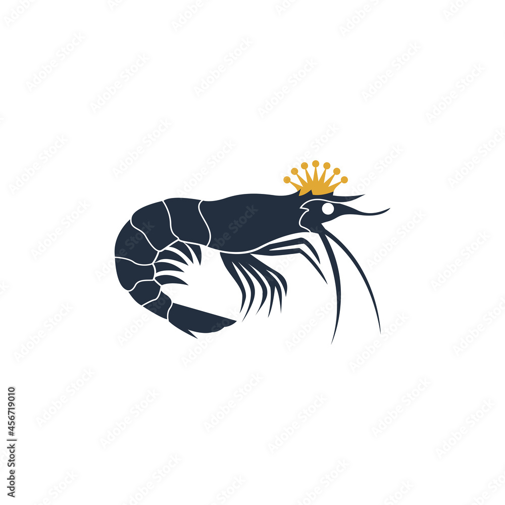 Sea Food Fish Shrimp Crown Abstract Mark Pictorial Emblem Logo Symbol ...