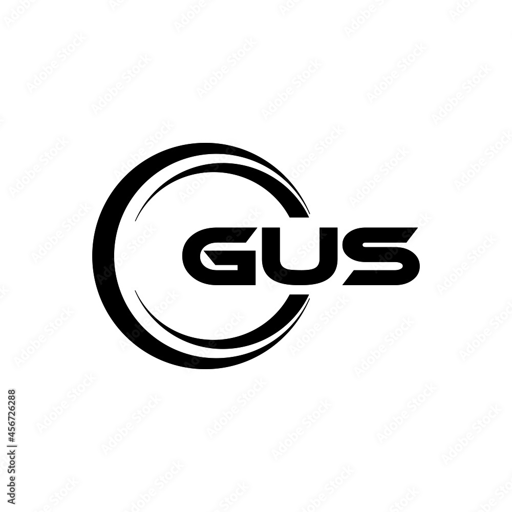 Vecteur Stock GUS letter logo design with white background in ...