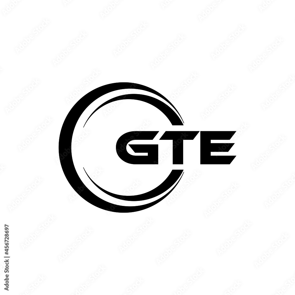 GTE letter logo design with white background in illustrator, vector ...