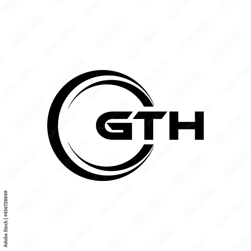 GTH letter logo design with white background in illustrator, vector ...