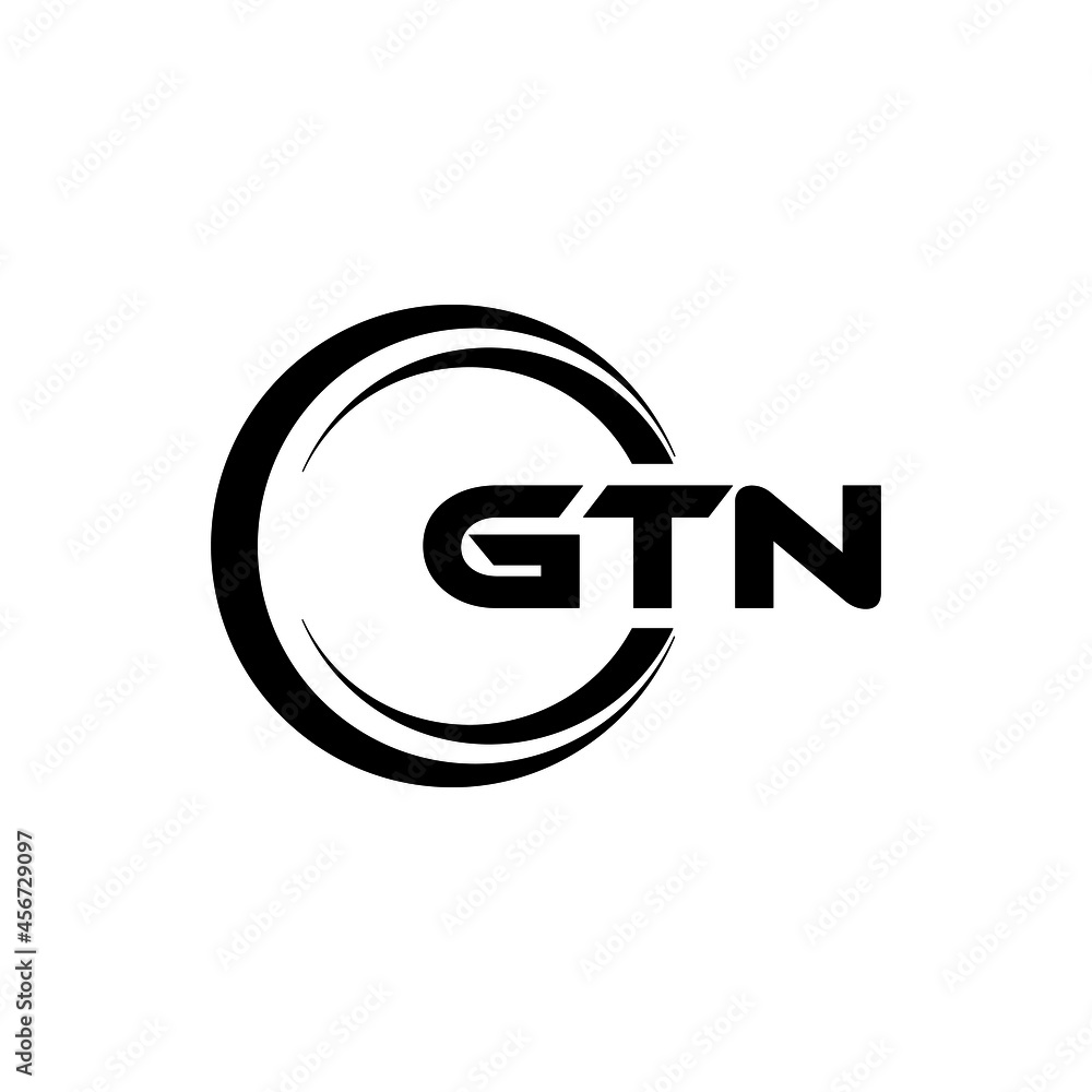 GTN letter logo design with white background in illustrator, vector ...