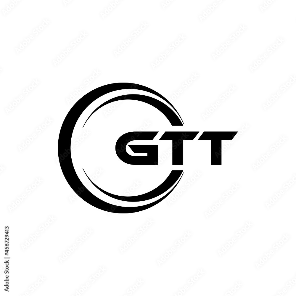 GTT letter logo design with white background in illustrator, vector ...