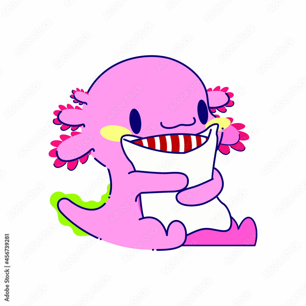cute axolotl hug pose vector illustration Stock Vector | Adobe Stock