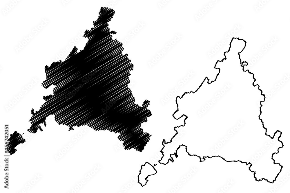 Ajmer district (Rajasthan State, Republic of India) map vector ...