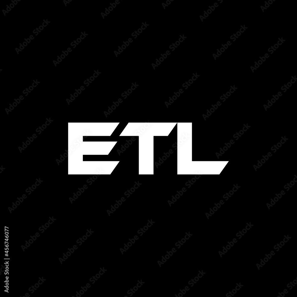 Vetor do Stock: ETL letter logo design with black background in ...