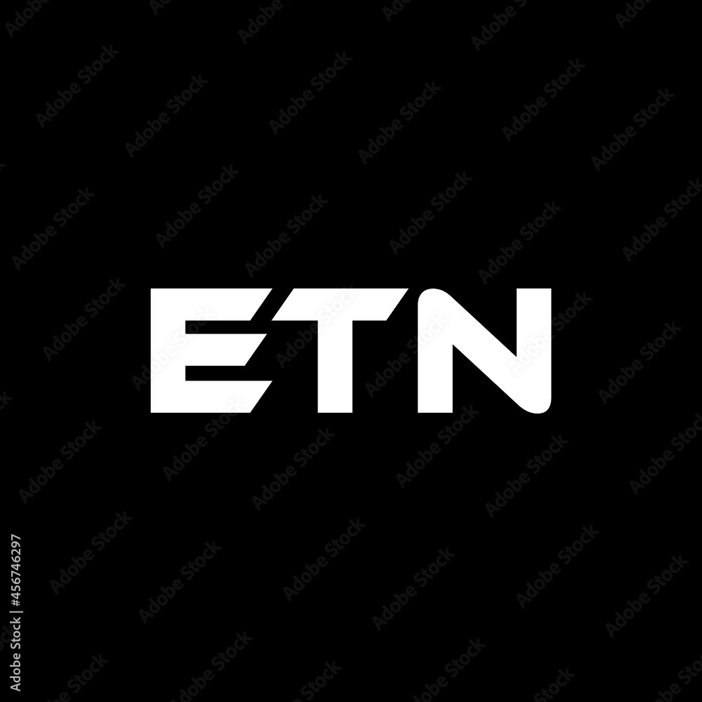 ETN letter logo design with black background in illustrator, vector ...