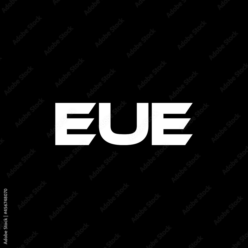 EUE letter logo design with black background in illustrator, vector ...