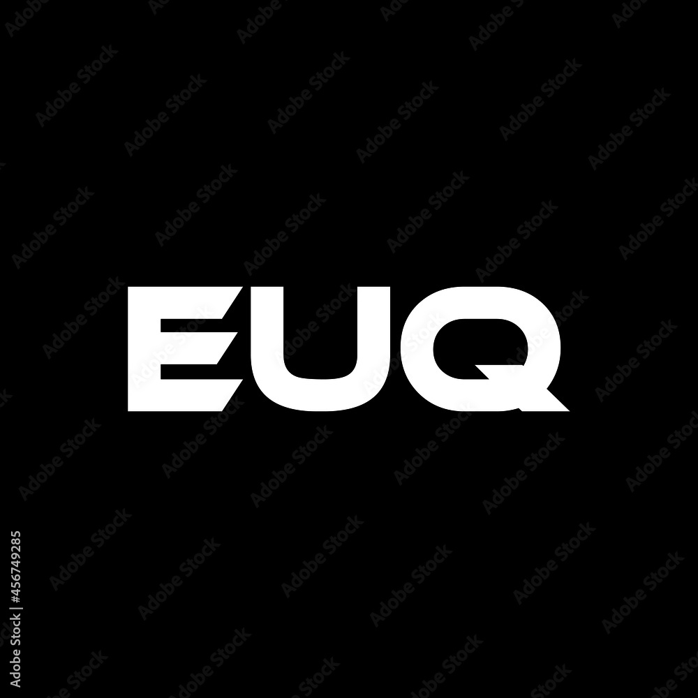 EUQ letter logo design with black background in illustrator, vector ...