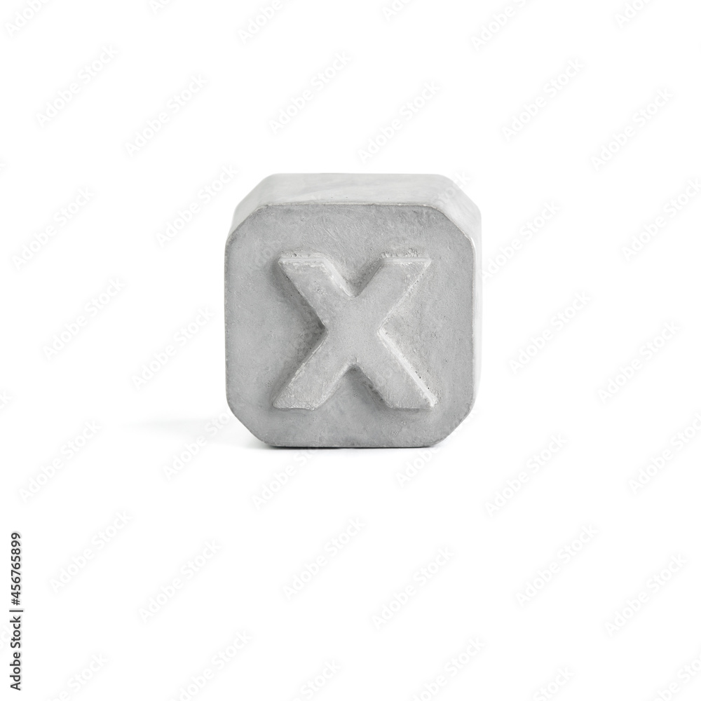Letter X. Gray concrete alphabet isolated on white background. Stock ...
