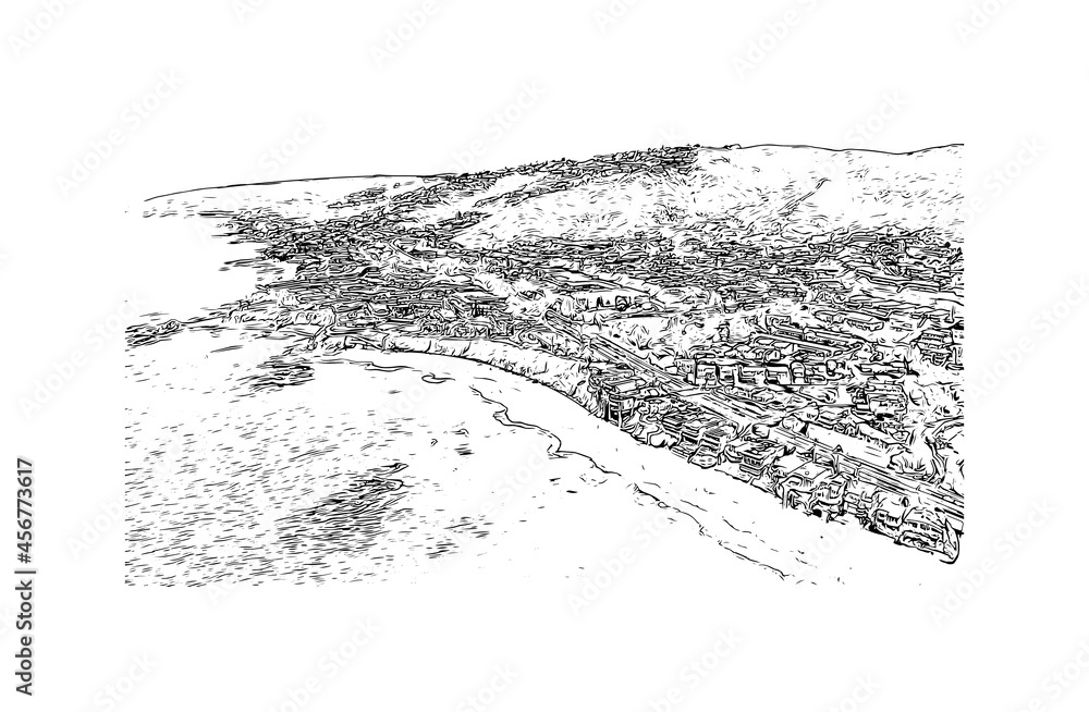 Building view with landmark of Laguna Beach is the city in California ...