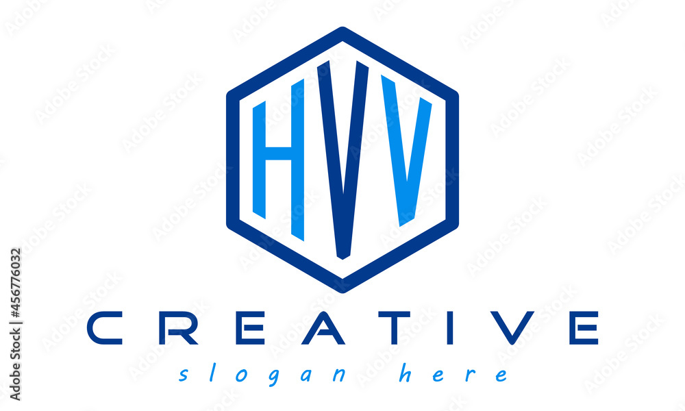 polygon letters logo, letters HVV modern unique minimalist brand ...