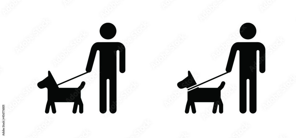 Stick Man Walking Dog