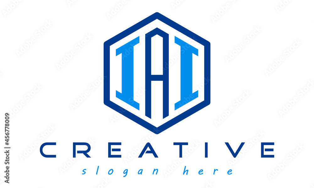 polygon letters logo, letters IAI modern unique minimalist brand ...