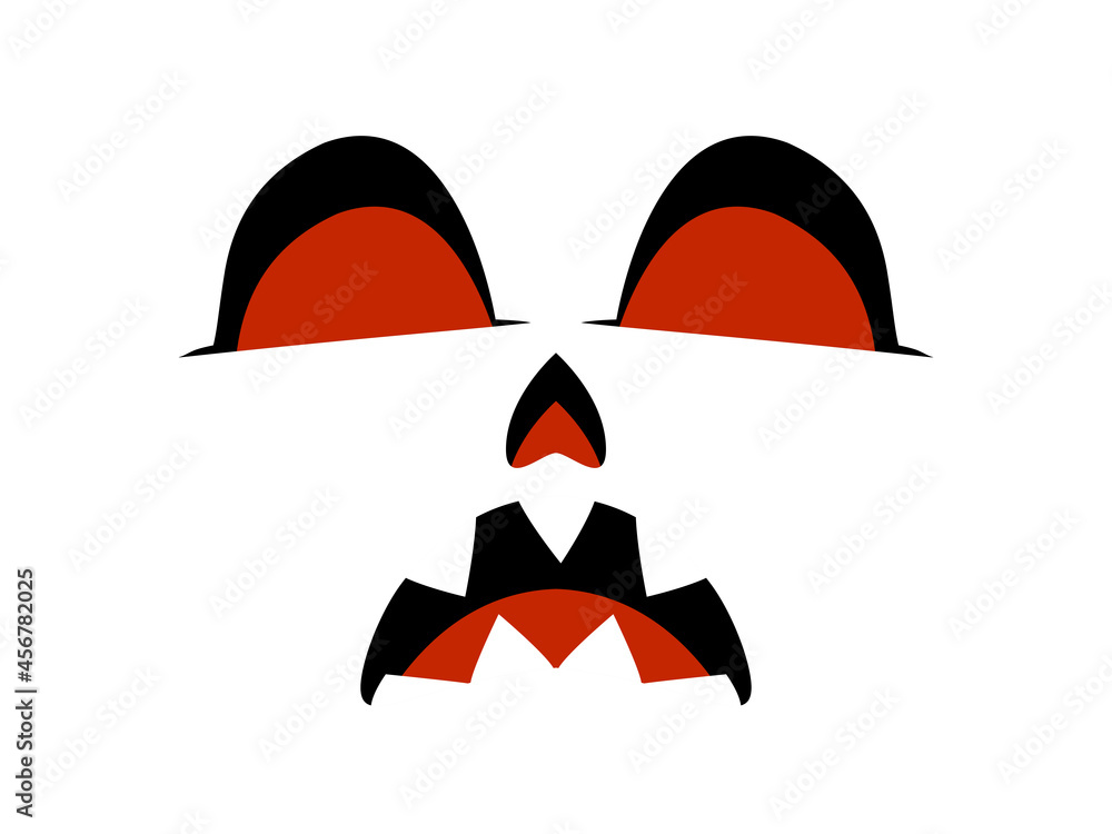 Scary face isolated on white background. Spooky halloween face with ...