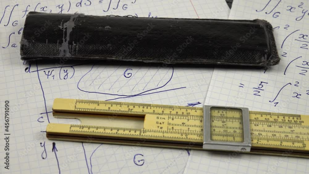 Vintage slide rule for performing of the mathematical computations ...