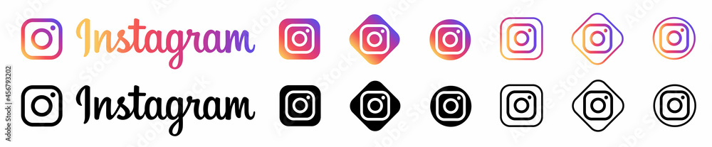 Set of Instagram icons for social media. Instagram. Social media icons ...
