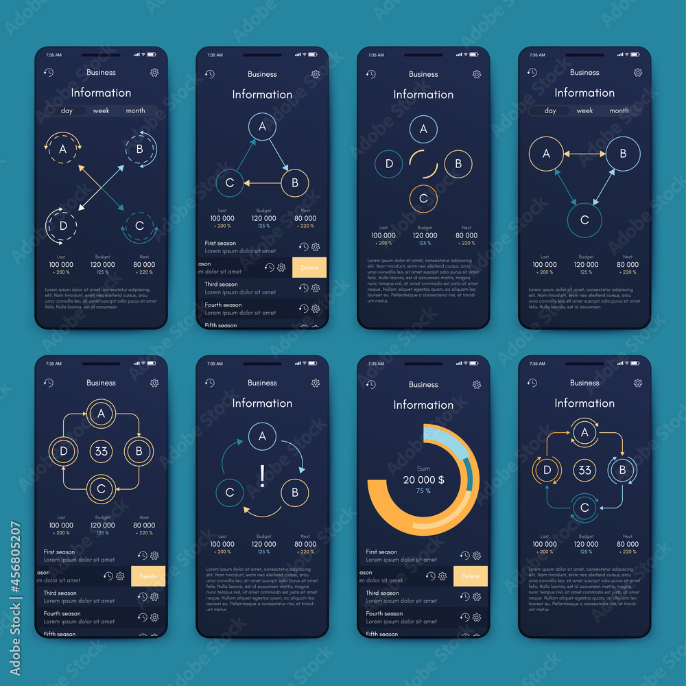 Vector graphics infographics with mobile phone. Template for creating ...
