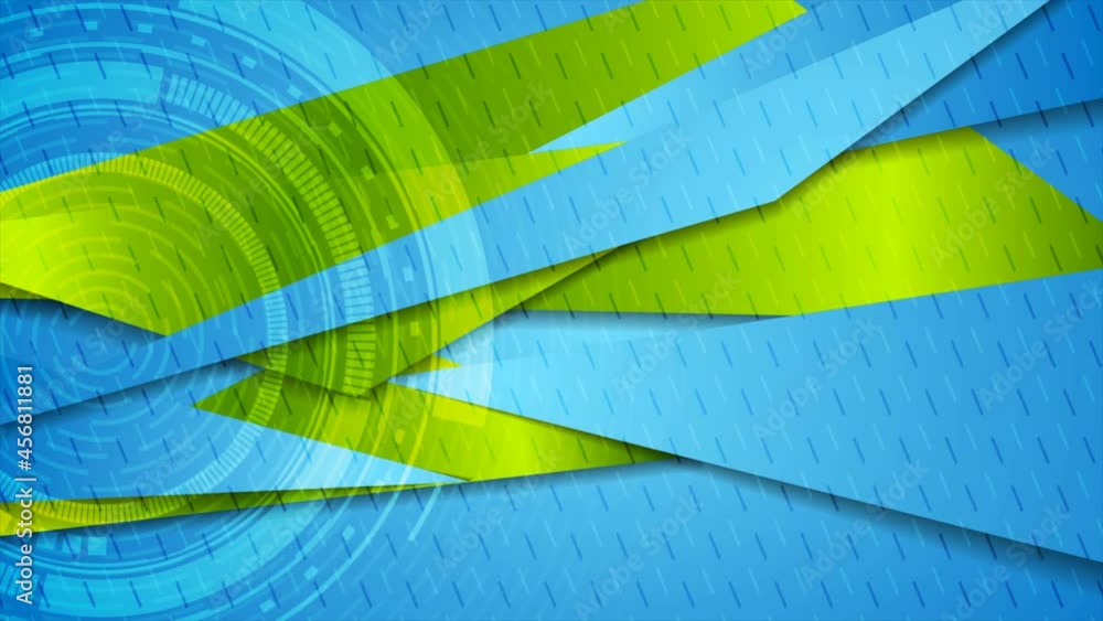 Abstract futuristic bright blue green technology motion design ...