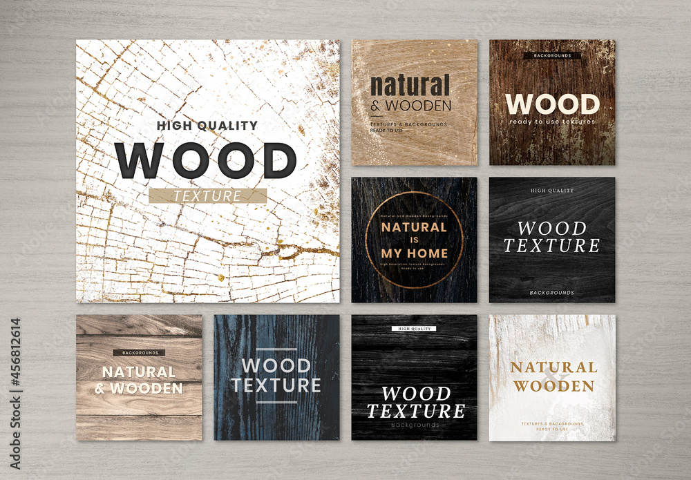 Wooden Textured Social Media Ad Layout Stock Template | Adobe Stock
