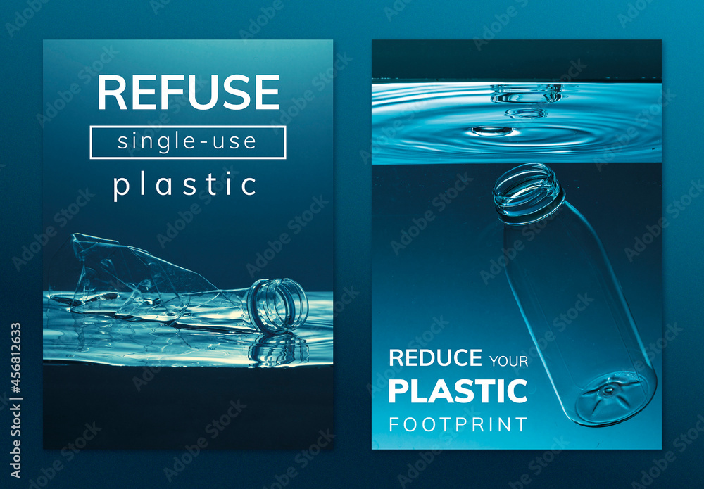 Stop Using Plastic Campaign Poster Layout Stock Template | Adobe Stock