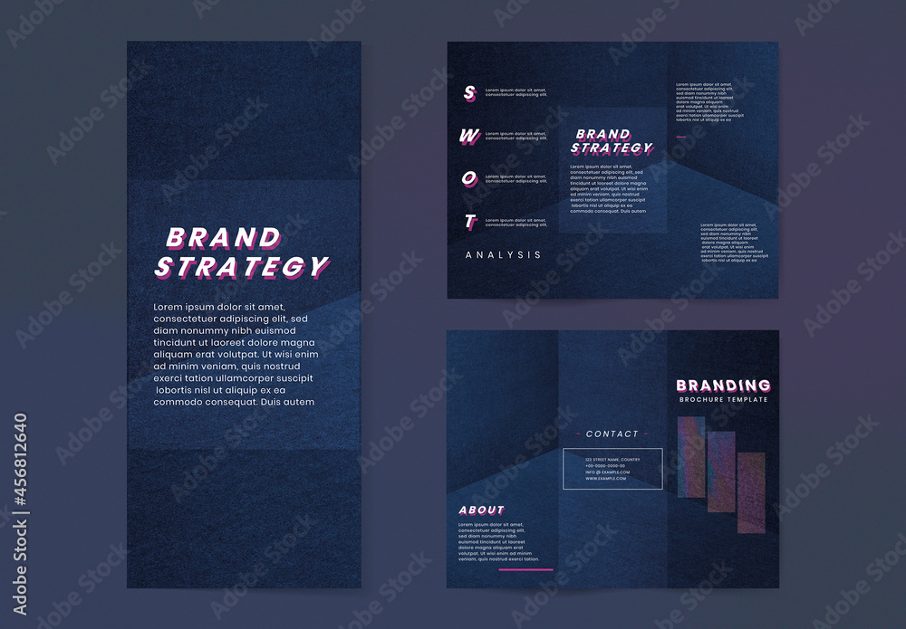 Dark Blue Branding Brochure Layout Stock Template | Adobe Stock