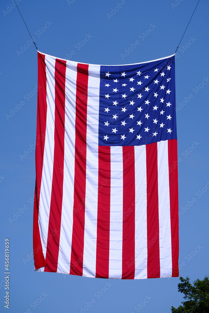 American Flag Hanging Down Stock Photo | Adobe Stock
