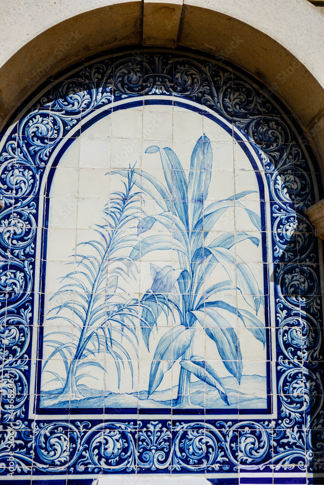 Old azulejo tiles at the garden of the Estoi palace Stock Photo | Adobe ...