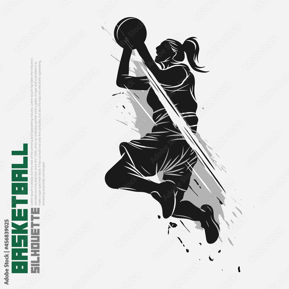shooting pose basketball player silhouette vector illustration. Good ...