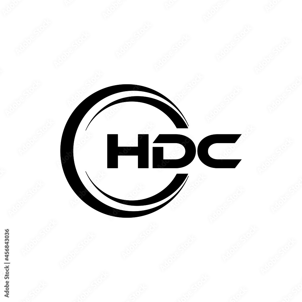 HDC letter logo design with white background in illustrator, vector ...