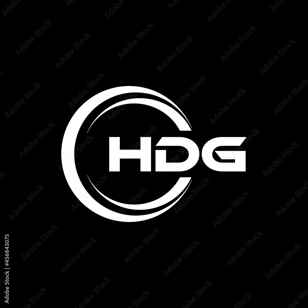 HDG letter logo design with black background in illustrator, vector ...