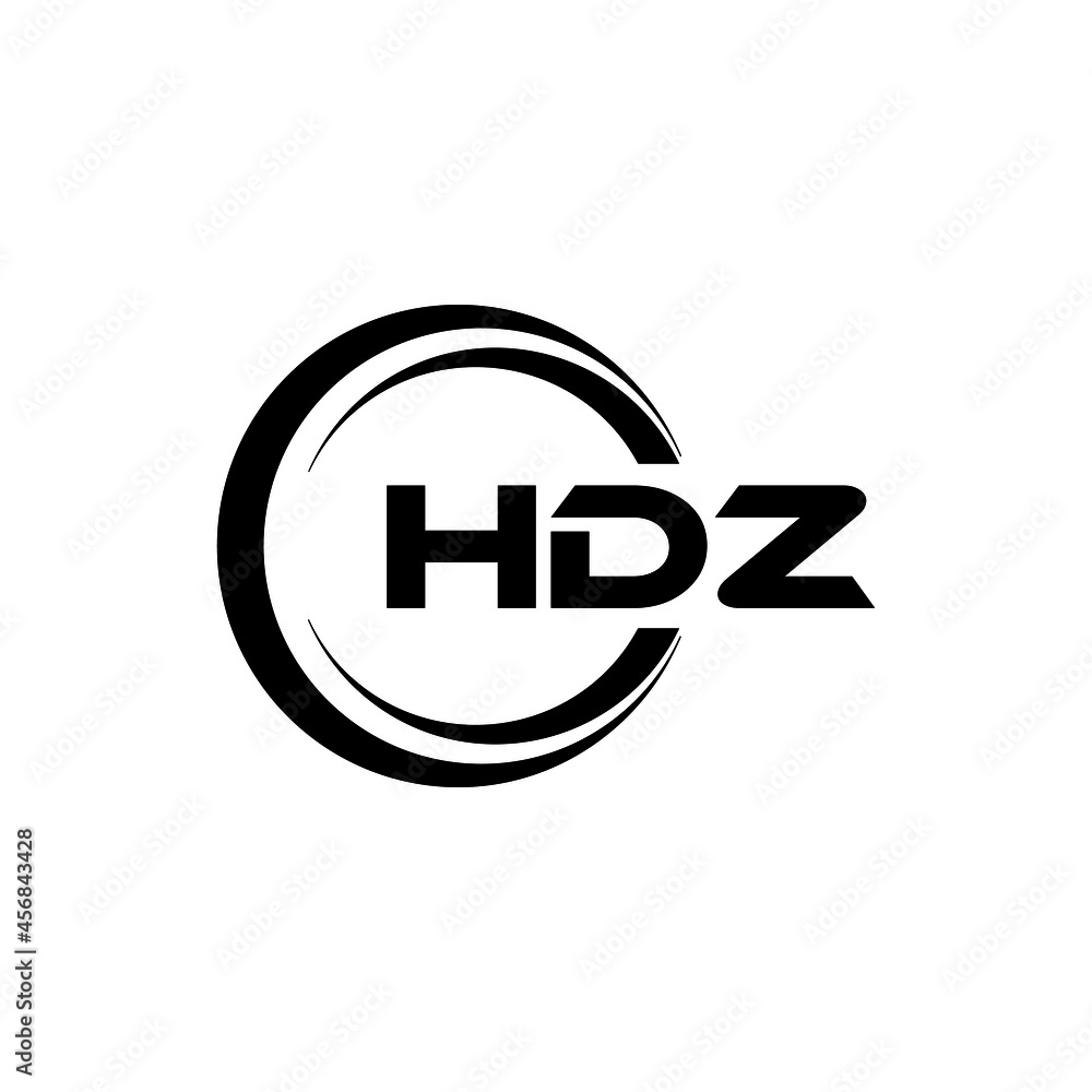 HDZ letter logo design with white background in illustrator, vector ...