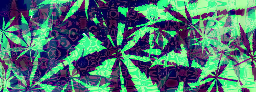 An abstract cannabis leaf pattern background image. Stock Illustration ...