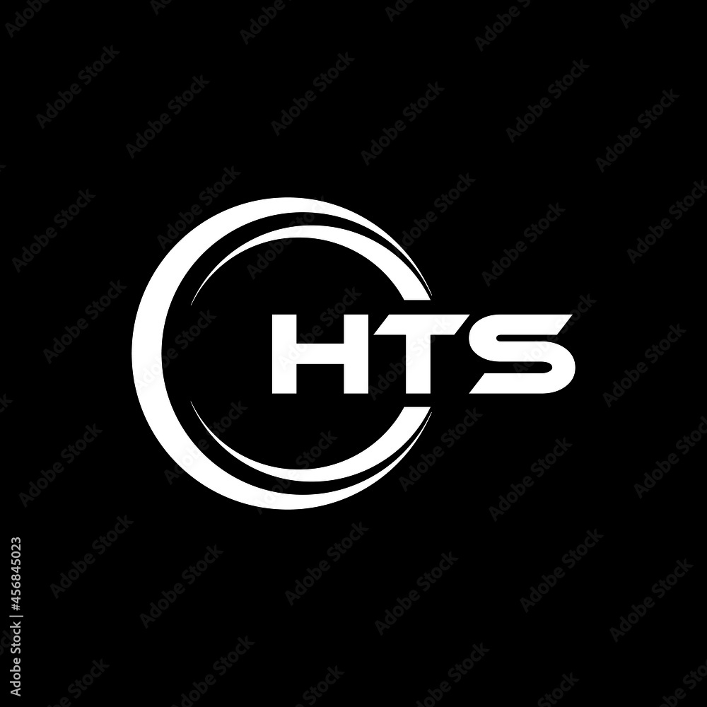 HTS letter logo design with black background in illustrator, vector ...