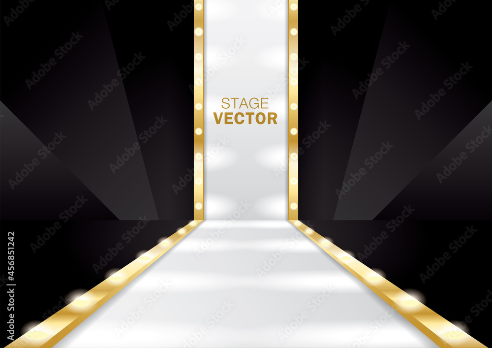luxury gold fashion runway stage vector Stock Vector | Adobe Stock