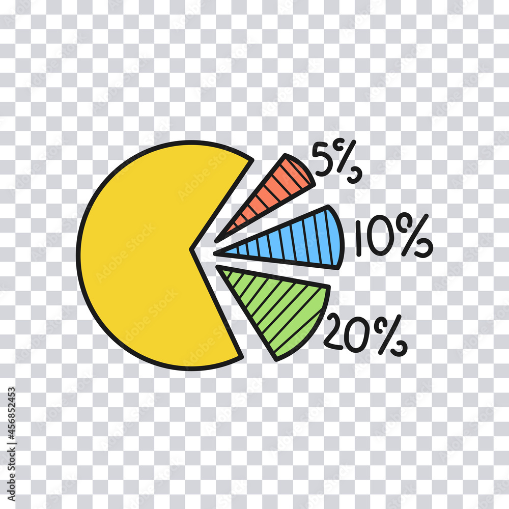 Hand drawn circular finance statistic infographic isolated on ...
