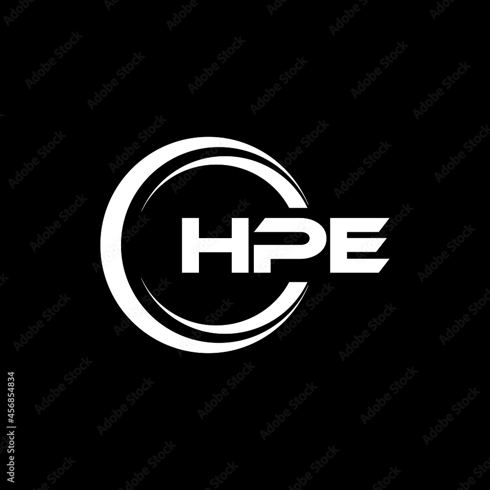 HPE letter logo design with black background in illustrator, vector ...