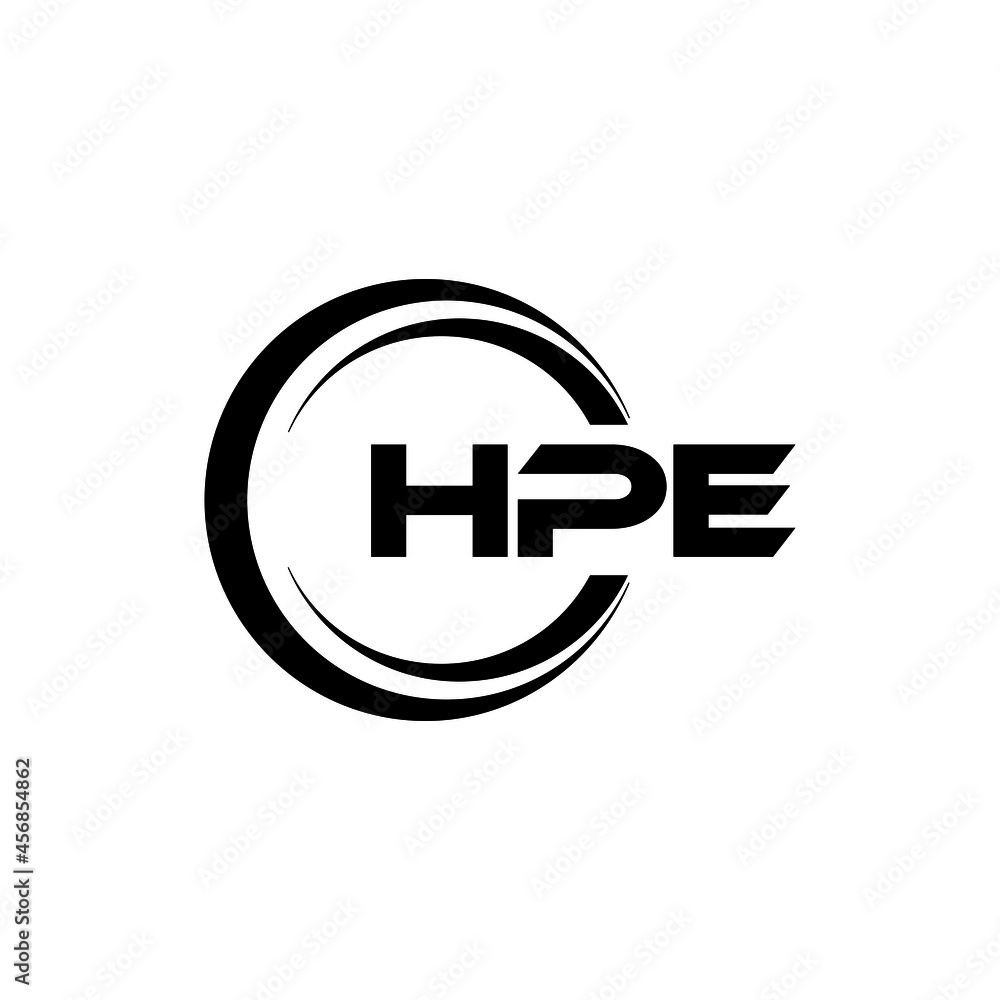 HPE letter logo design with white background in illustrator, vector ...